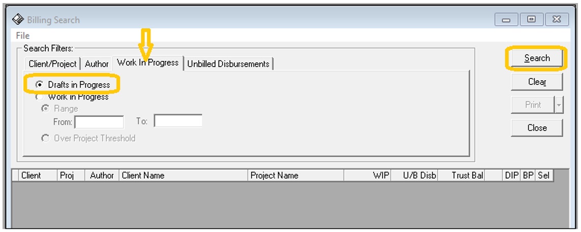 Report to Show Draft Fees