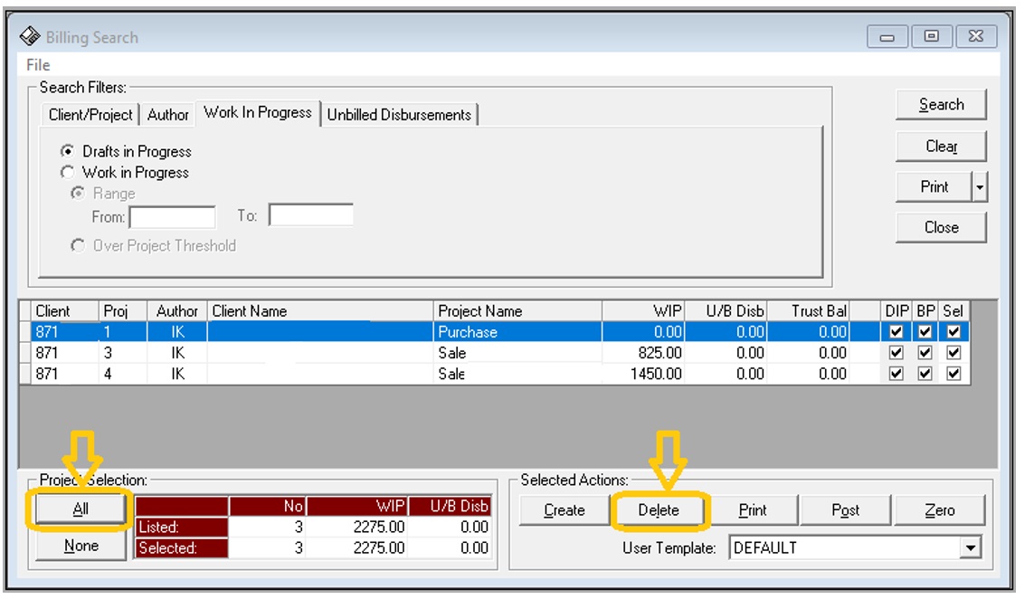 Report to Show Draft Fees