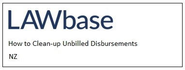 Clean-up Unbilled Disbursements